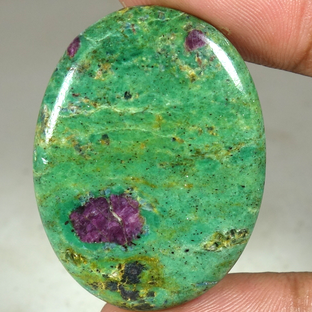 54.50Cts 100% Natural Green Red Ruby Zoisite Oval Cab Loose Gemstone ...