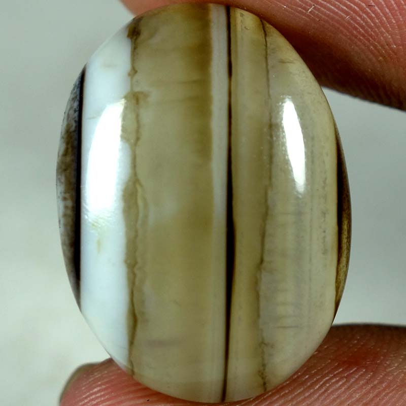100% Natural Banded Agate Oval Shape Cab Rare Loose Gemstone 24.30Cts ...