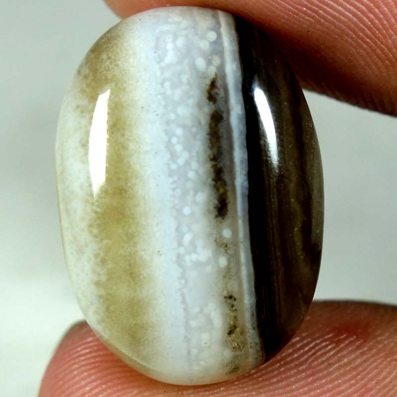 100% Natural Amazing Banded Agate Oval Cab Loose Gemstone 19.15Cts ...