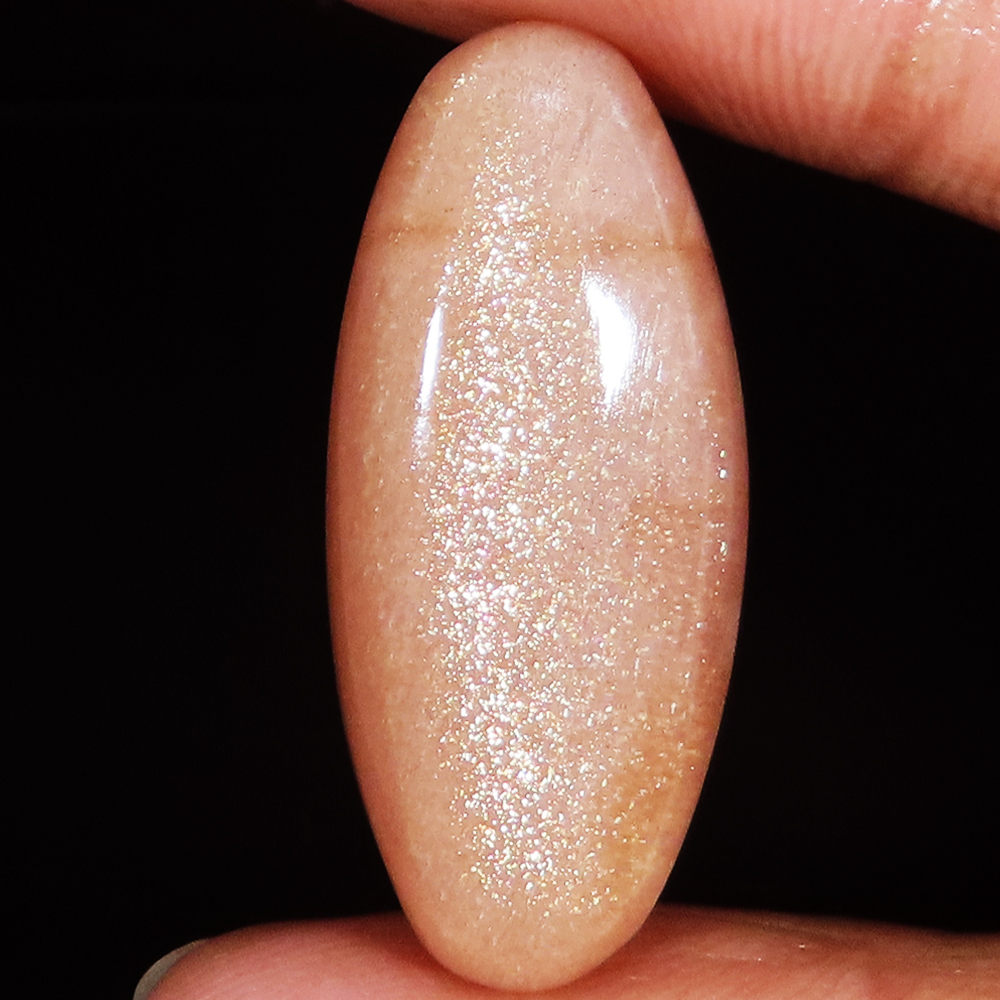 38.85 Cts 100% Natural Peach Moonstone Oval Cabchan Gemstone 14x34x7 mm ...
