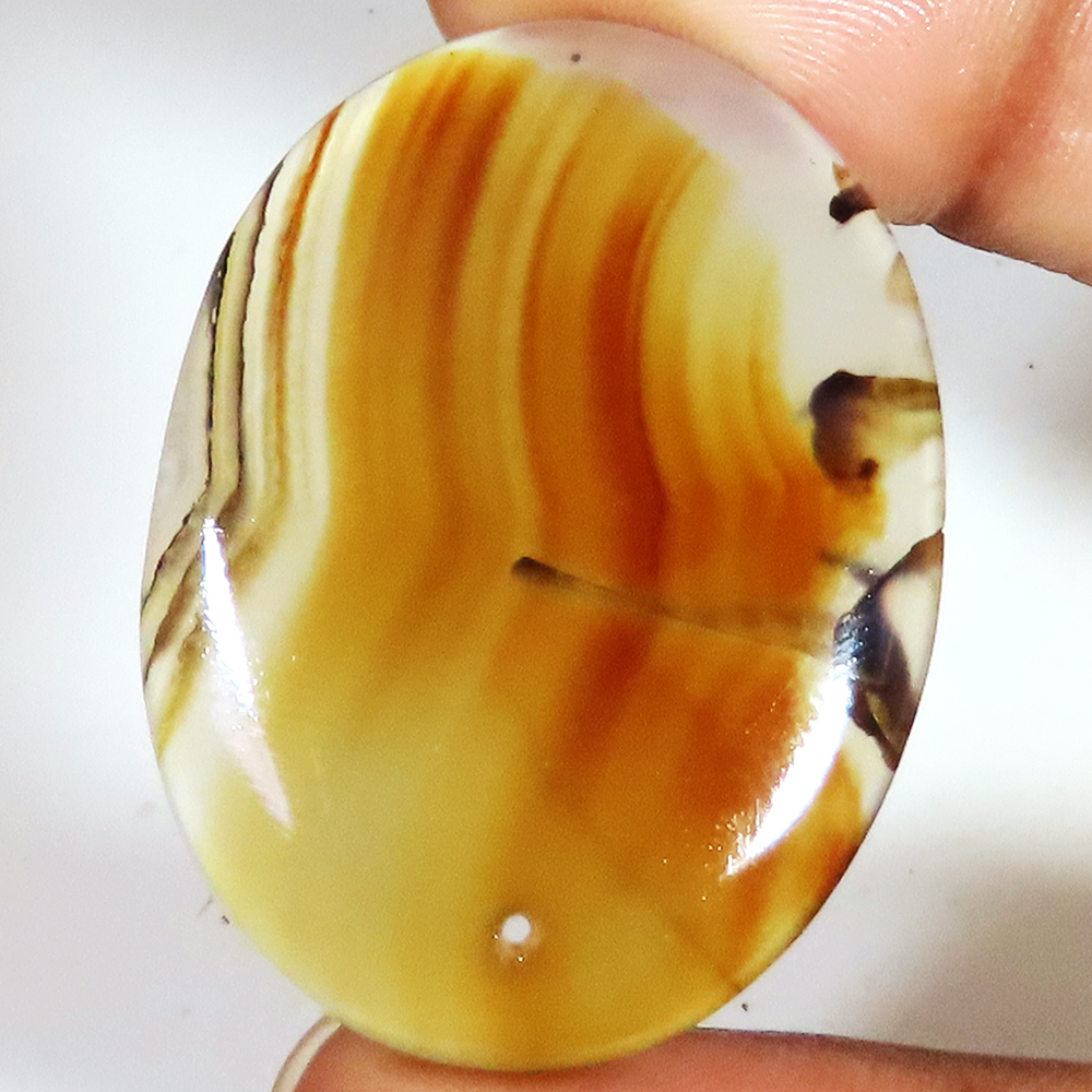 Naturel Botswana Agate 52.35 Carat. (31x41x04 MM) Ovale Cabochon Ample ...