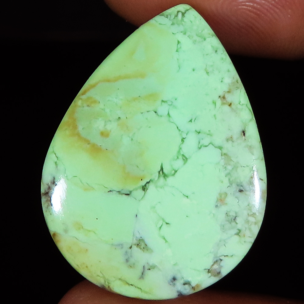 20.90 Cts 100% Natural Lemon Chrysoprase Pear Cabochon Gemstone 21x28x4 ...