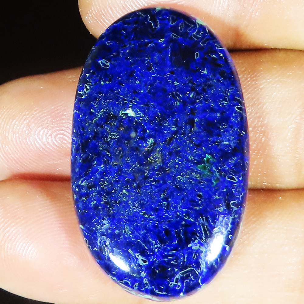 natural AZURITE cabochon loose gemstone 67.35 Cts. (23 x 39 x 06 mm ...
